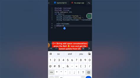 C String Add Space Concatenation Shorts C Strings Add Space Concatenation Cout Coding
