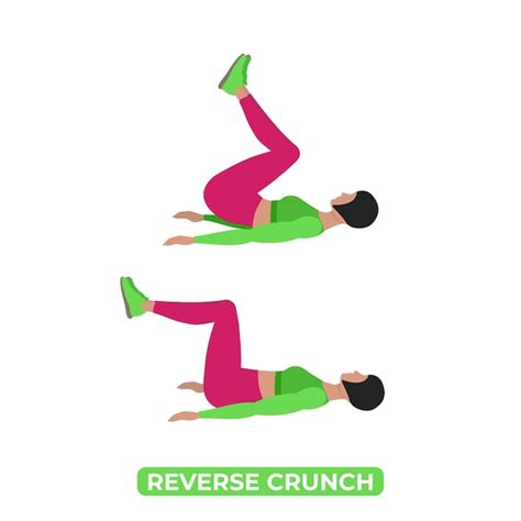 Premium Vector Woman Doing Reverse Crunch Bodyweight Fitness Exercise