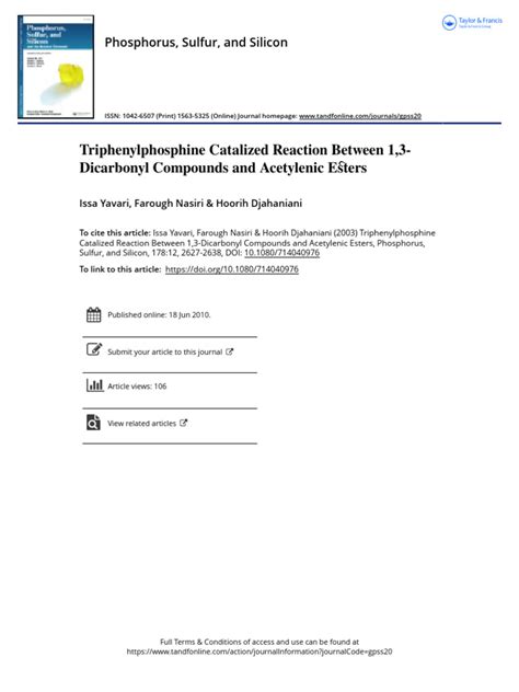 Triphenylphosphine Catalized Reaction Between 1 3 Dicarbonyl Compounds