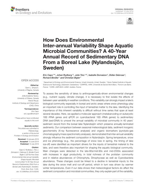 Pdf How Does Environmental Inter Annual Variability Shape Aquatic Microbial Communities A 40