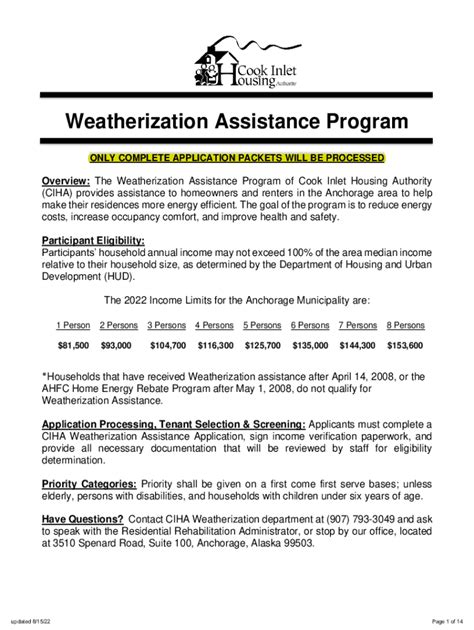 Fillable Online Weatherization Assistance Program For Low Income Personshow To Apply For
