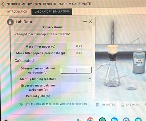 Stoichiometry · Synthesis Of Calcium Carbonate
