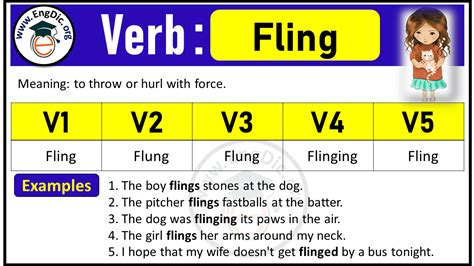 Fling Verb Forms Past Tense And Past Participle V1 V2 V3 Engdic