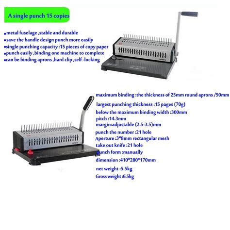 21 Holes A4 Manual Comb Combination Book Binding M Grandado