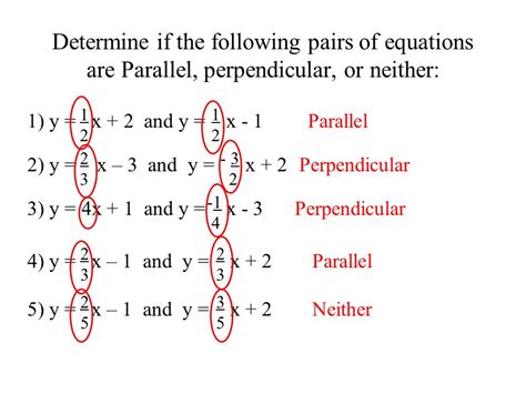 Objective To Write Equations Of Parallel And Perpendicular Lines