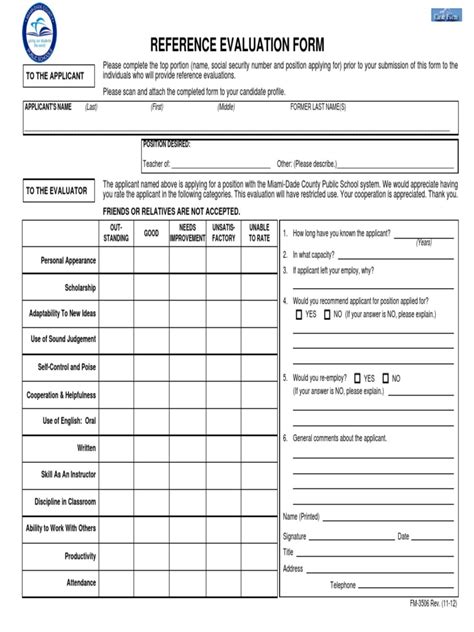 District Reference Evaluation Form Download Free Pdf Teaching