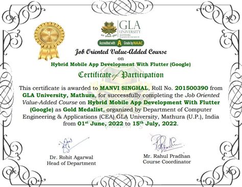 Manvi Singhal On Linkedin Training Internship Glauniversity Jovac Flutter Development