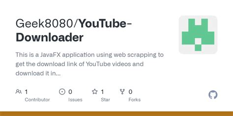 Github Geek8080youtube Downloader This Is A Javafx Application Using Web Scrapping To Get