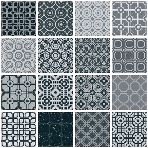 Premium Vector Retro Tiles Seamless Patterns Set