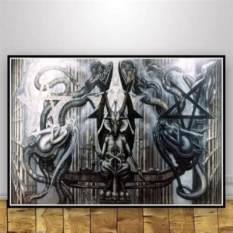 Hr Giger Li Ii ภาพโปสเตอร์ บนผ้าใบ ลายเอเลี่ยน สไตล์วินเทจ สําหรับตก