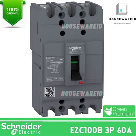 Jual Mccb 3p 60a Schneider Ezc100b Original Breaker Mccb 3 Phase 60