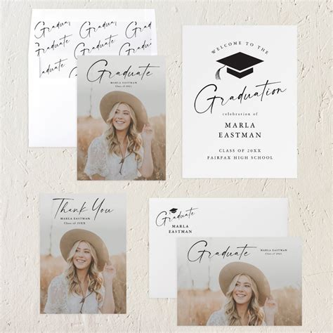 Modern Script Graduate Photo Graduation Invitation Zazzle