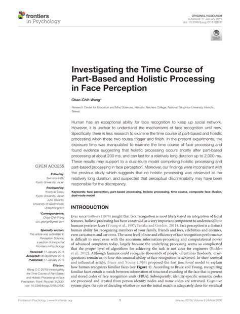 Pdf Investigating The Time Course Of Part Based And Holistic