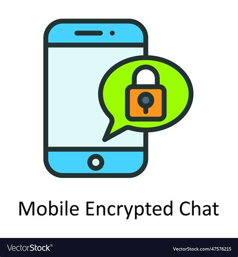 Mobile Encrypted Chat Fill Outline Icon Des Vector Image