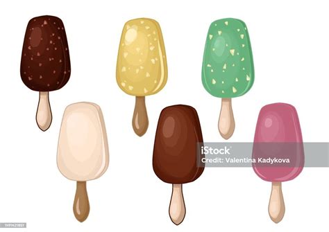 Vector Image Of Ice Cream In Six Colors Stock Illustration Download