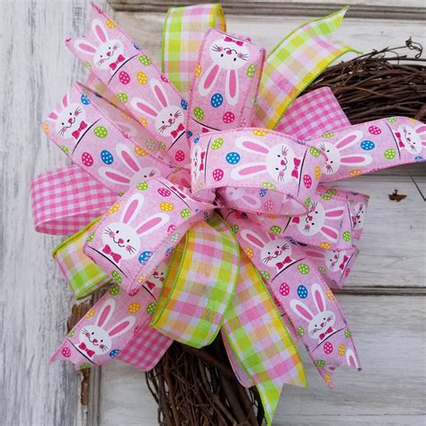 Easter Bow Easter Wreath Bow Easter Bunny Bow Easter Basket Bow Spring Easter Bow Gingham