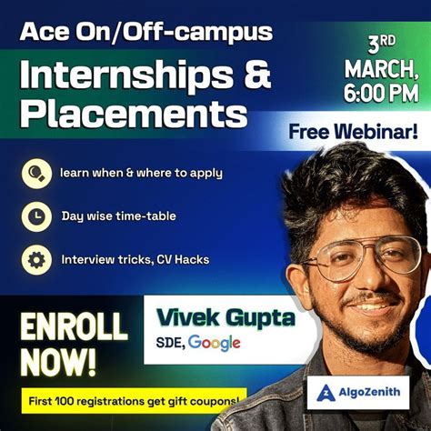 Vivek Gupta On Linkedin Intern Placement Preparation Webinar