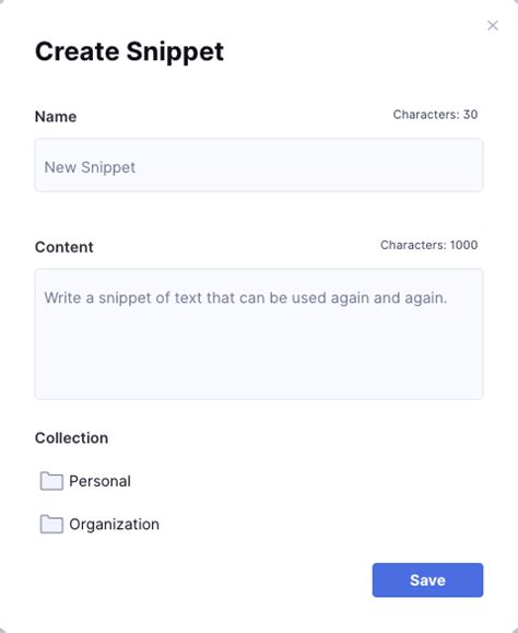 Create Snippets Grammarly Support