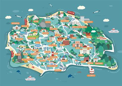 手绘地图 厦门 X 鼓浪屿纸片儿张 站酷zcool
