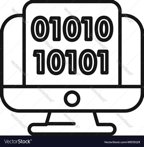 Code Zero Develop Icon Outline Gear Royalty Free Vector