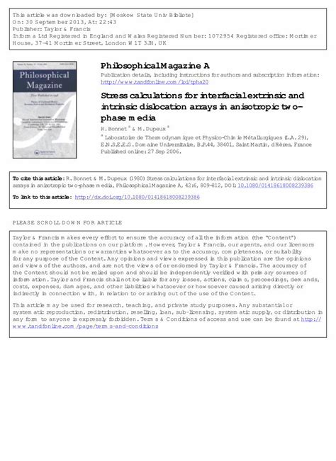 Pdf Stress Calculations For Interfacial Extrinsic And Intrinsic