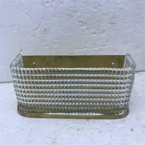 Two Mid Century Modern Italian Brass And Glass Rectangular Wall Sconces 1970 At 1stdibs