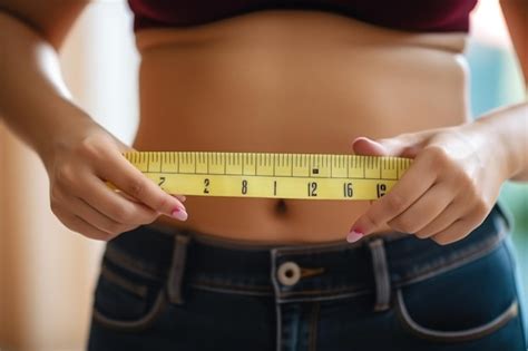 Premium Ai Image Woman Measuring Her Own Waist
