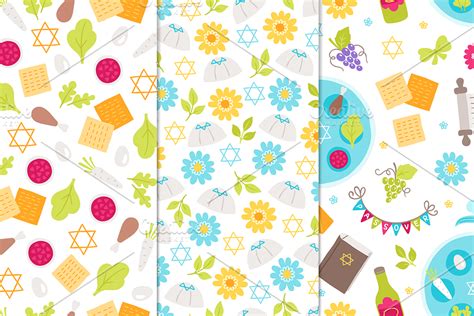 12 Passover Seamless Patterns Custom Designed Graphic Patterns