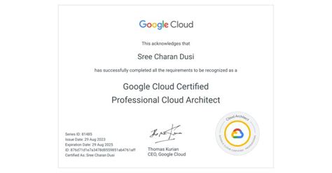 Sree Charan Dusi On Linkedin Professional Cloud Architect • Sree