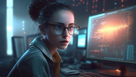 Premium Photo She Is A Brilliant Programmer A Nerdy Young Computer