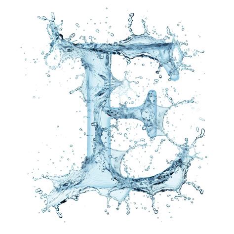 Premium Photo The Letter E In A Splash Of Water Letter E Water Splash Alphabet Isolated On White
