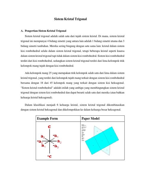 Sistem Trigonal Rhombohedral Pdf