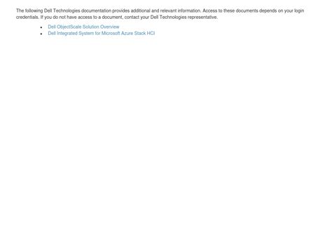 Dell Technologies Documentation Dell Objectscale And Integrated Systems For Data Analytics