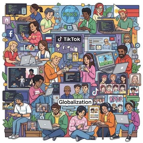 Effects Of Globalization On Communication Collage Ai Art Generator