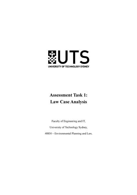 Assessment Task 1 Law Case Analysis Assessment Task 1 Law Case
