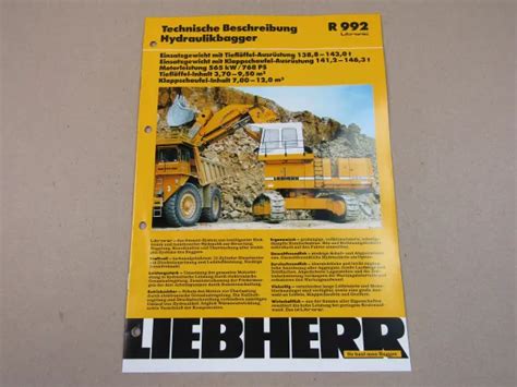 Prospekt Liebherr R 992 Litronic Hydraulikbagger Technische