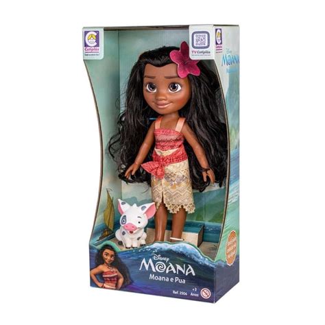 Boneca Moana Com Porquinho Pua Cotiplás