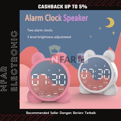 Speaker Jam Bluetooth Mini Versi 50 Alarm Dan Radio Jam Digital Lazada Indonesia