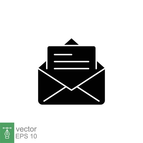 Sobre Con Letra Icono Sencillo Sólido Estilo Abierto Mensaje Correo