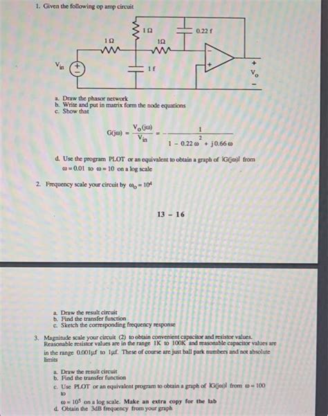 Solved Given The Following Op Circuit A Draw The Chegg