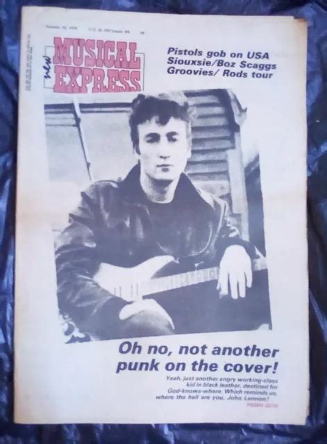 Nme Music Mag 14011978 John Lennon Coverfeaturesex Pistols In Usa