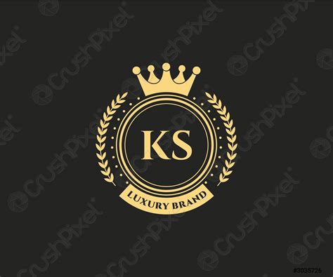 Ks Initial Letter Gold Calligraphic Feminine Floral Hand Drawn Heraldic