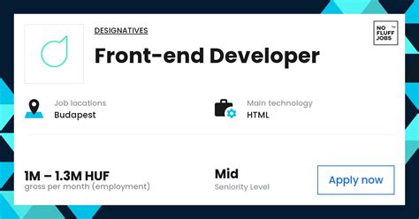 Front End Developer Job Frontend Designatives Budapest No Fluff