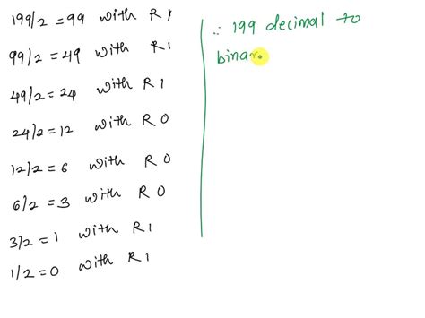 solved convert decimal number 198 375 to binary what is the binary