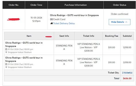 Olivia Rodrigo Vip Standing Pen A Tickets Tickets Vouchers Event Tickets On Carousell