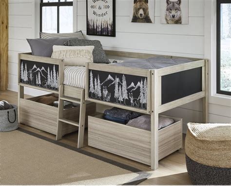 Signature Design By Ashley Wrenalyn Twin Loft Bed With Under Bed Bin