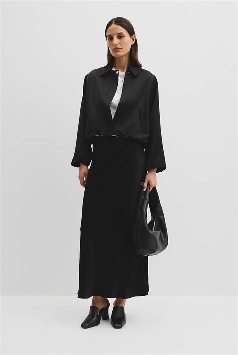 Black Satin Bubble Jacket Jackets And Coats Country Road