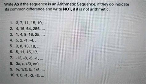 Write As If The Sequence Is An Arithmetic Studyx