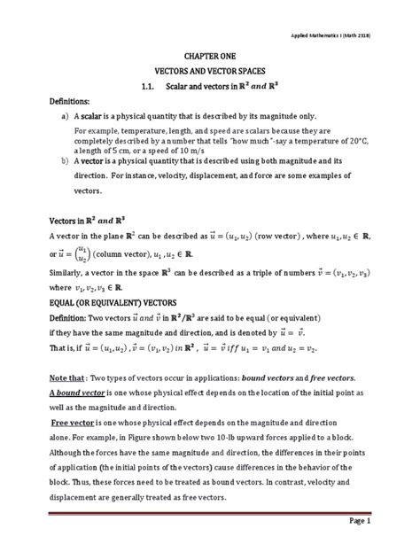 Chapter 1vectors Pdf Euclidean Vector Vector Space