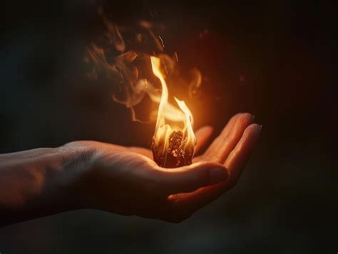 Person Holding Lit Match Premium Ai Generated Image